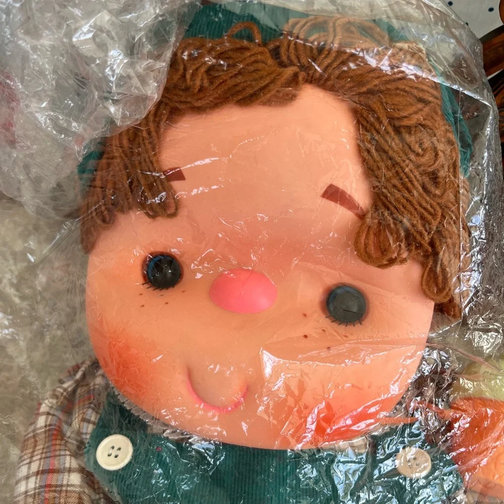 Vintage | Toys | Ice Cream Doll Boy Brown Yarn Hair 23 Green Overalls J ...
